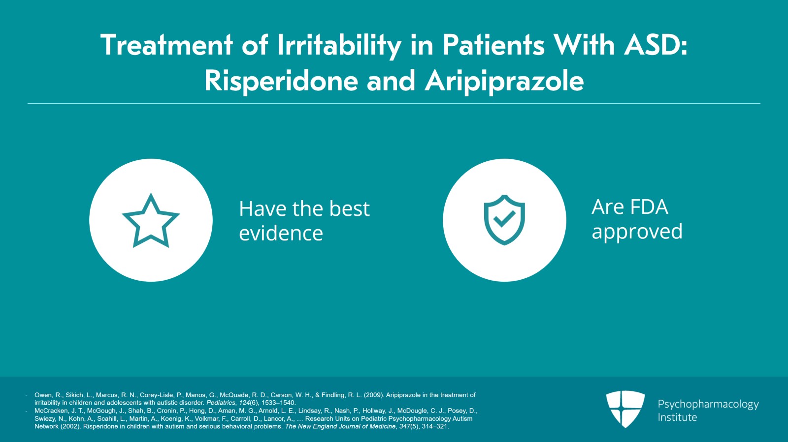 Treatment of Irritability in ASD: Risperidone and Aripiprazole ...
